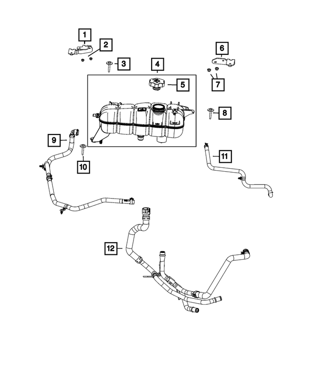 2019-2024 Ram 1500 Coolant Bottle Inlet Hose 68309921AB | Mopar Estores