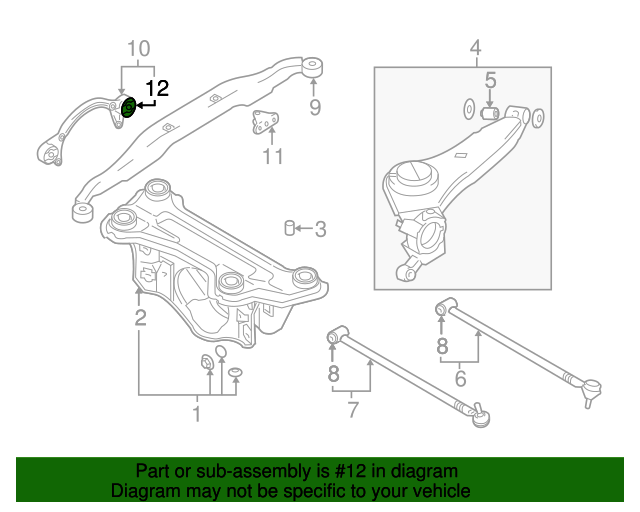 2001-2004 Hyundai Santa Fe Differential Mount Insulator 53912-26000 ...