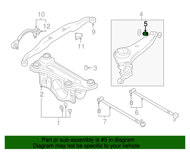 2001-2006 Hyundai Santa Fe Trailing Arm Bushing 55118-26000 | OEM Parts ...