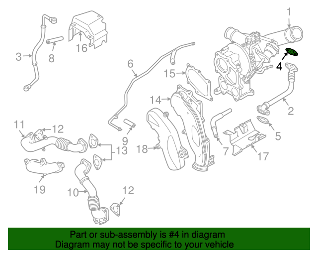 2001-2009 GM Upper Turbo Oil Return Pipe Gasket 97227012 GM ...