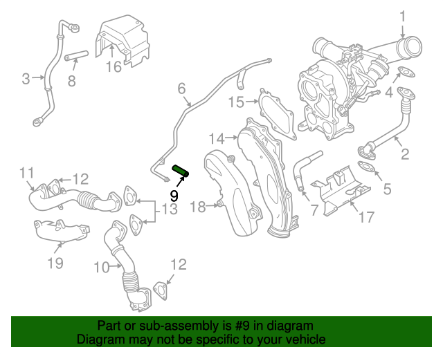 2004-2010 GM Turbocharger Coolant Return Hose 97354884 GM ...