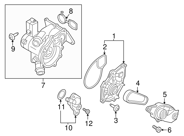 2015-2023 Audi Engine Water Pump Outlet Pipe 06K-121-132 | OEM Parts Online