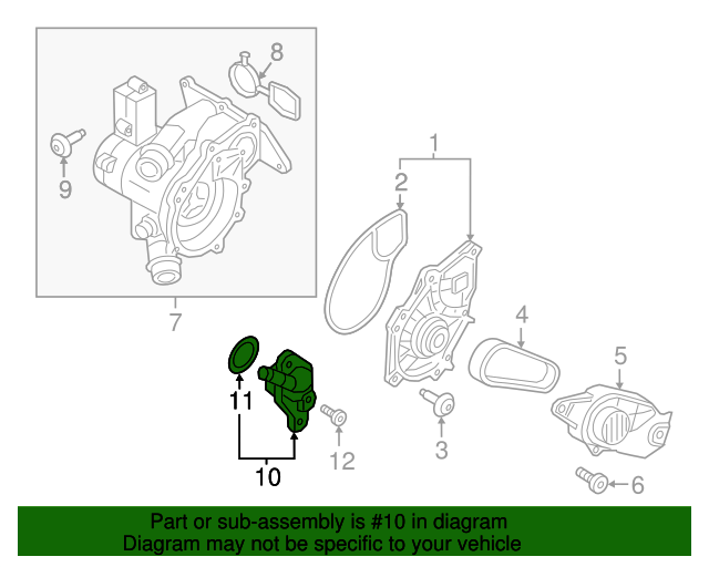 2015-2023 Audi Engine Water Pump Outlet Pipe 06K-121-132 | OEM Parts Online