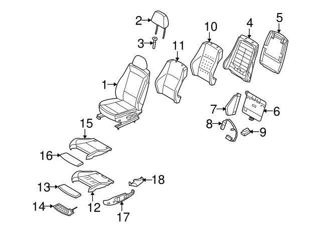 52107153091 - 2006-2018 BMW Lumbar Support (52-10-7-153-091) | BMW of ...