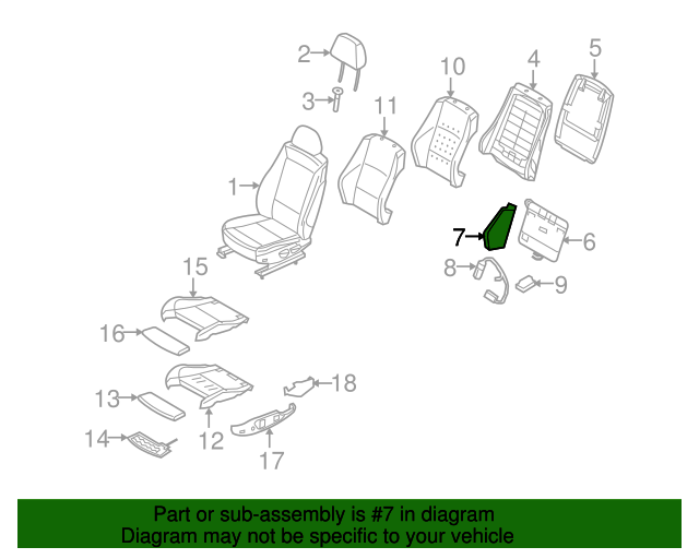 52107153091 - 2006-2018 BMW Lumbar Support (52-10-7-153-091) | BMW of ...