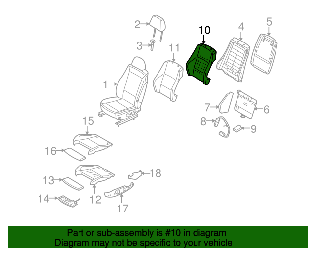 Genuine BMW 52-10-7-118-413 | Seat Back Pad | FREE Shipping on Most ...