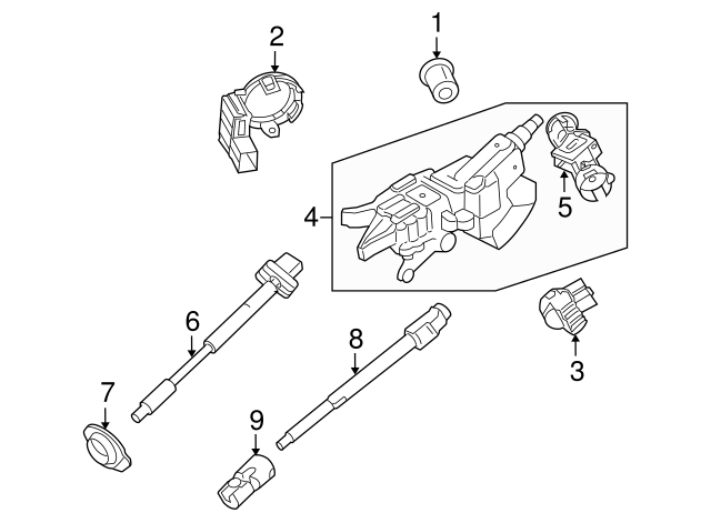 Ford 4R3Z-3B676-AA - Lower Shaft - 2005-2014 Ford Mustang | OEM Ford ...