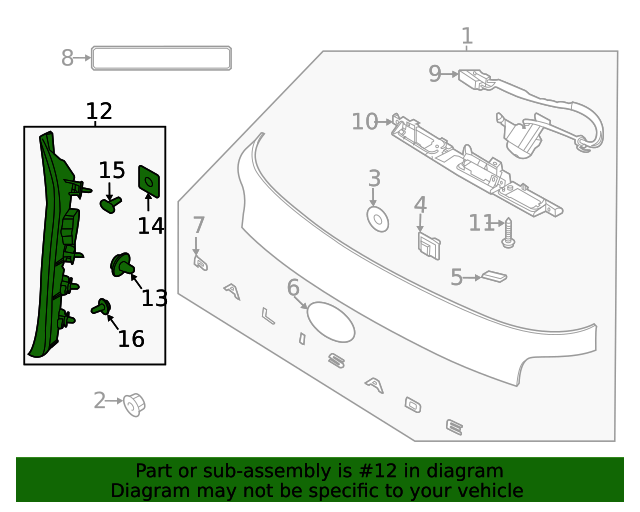 2020-2021 Hyundai Palisade Side Gate Trim 87320-S8000 | OEM Parts Online