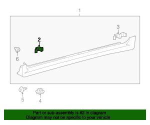 2009-2013 Toyota Corolla Rocker Molding Retainer 75861-02020 | Toyota ...