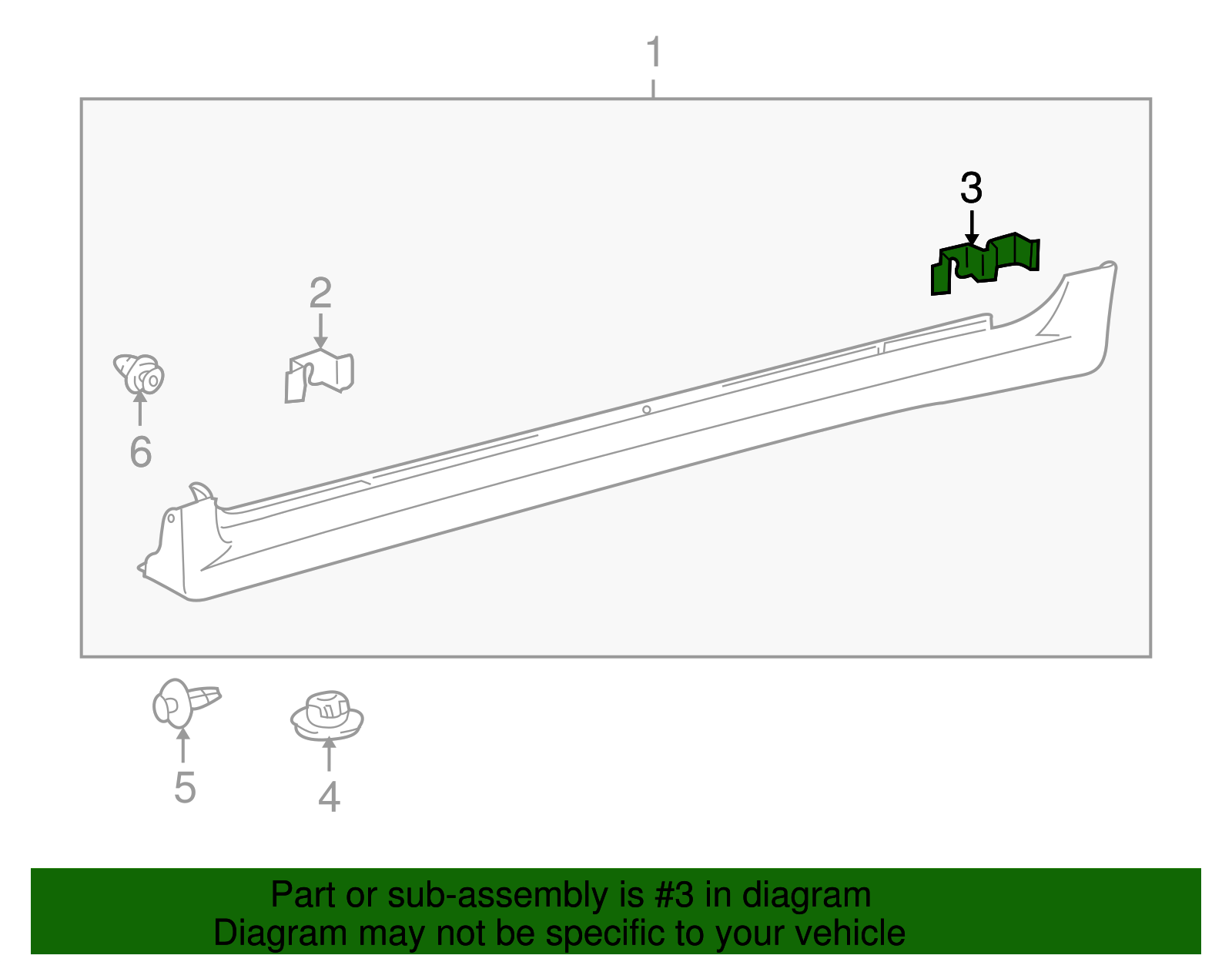 Genuine Toyota Rocker Molding Retainer part# 75866-02010 for 2009-2013 ...
