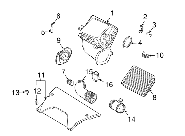 13627566988 - 2003-2006 BMW Mass Air Flow Sensor (13-62-7-566-988 ...