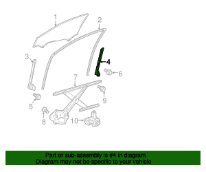 2007-2011 Toyota Camry Window Regulator Guide 67404-06030 | Toyota Parts