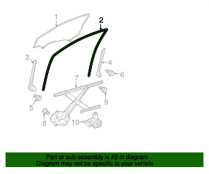 2007-2011 Toyota Camry Window Channel (Left, Front) 68151-06030 ...