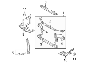 2003-2004 Kia Spectra Radiator Support 0K2SA-53100A | TascaParts.com