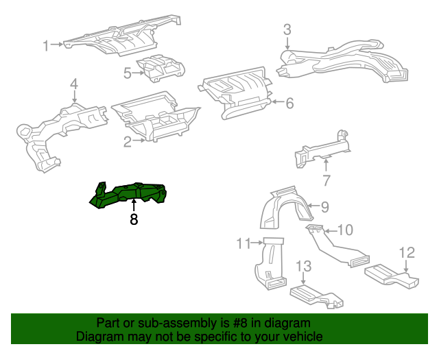 2016-2022 Toyota Instrument Panel Air Duct 87211-47190 | Toyota Parts ...