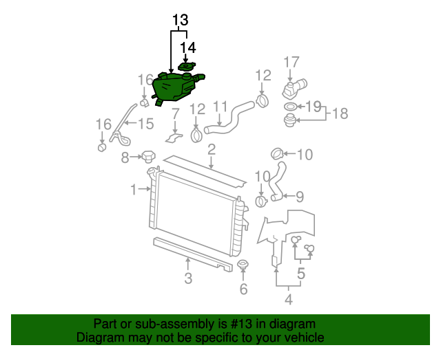 2006-2011 Buick Lucerne Coolant Recovery Reservoir 15839773 ...