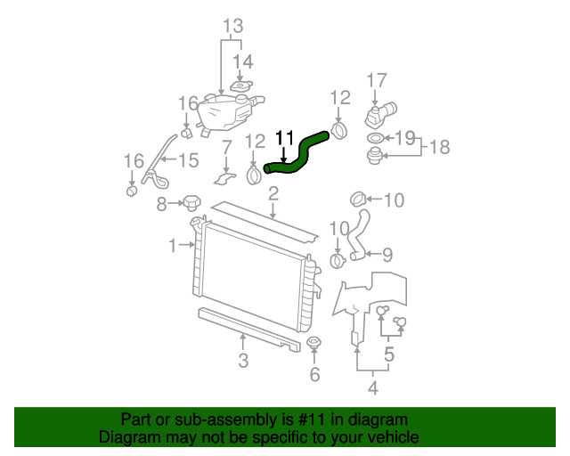 2006-2008 Buick Lucerne Hose-Rad Otlt 10365406 | GMPartsDirect.com