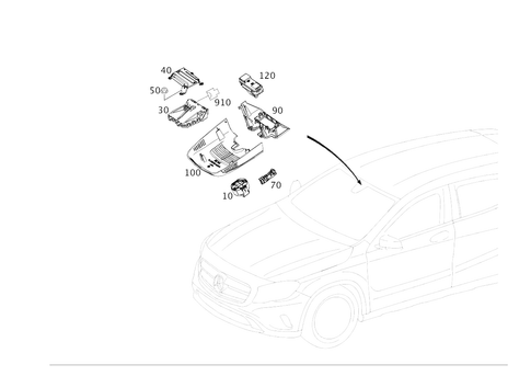 Sensors, Camera and Switch Behind Windshield for 2019 Mercedes-Benz GLA ...