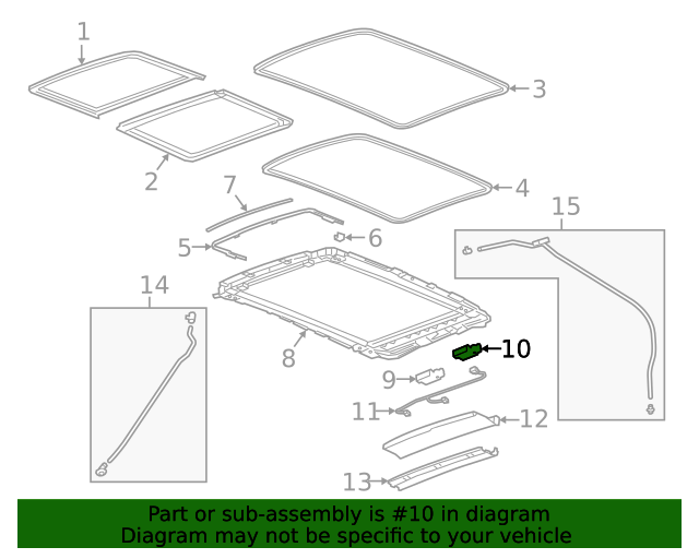 2017-2022 GM Rear Sunroof Sunshade Motor with Control Module 84280077 ...