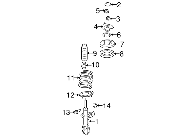 Genuine Strut for 2007-2010 Hyundai Elantra | Part# 54651-2H000 ...