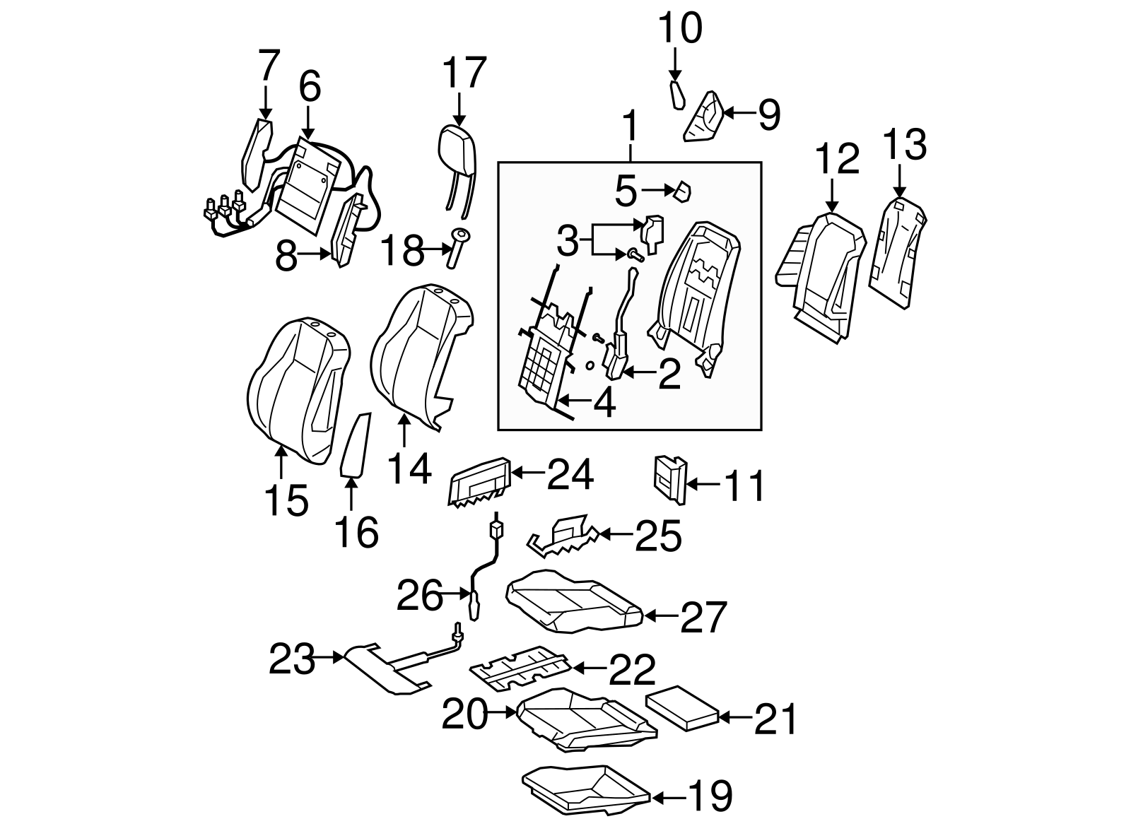 204-970-01-41-8K67 - Head Restraint Guide | Buy Mercedes Parts Now