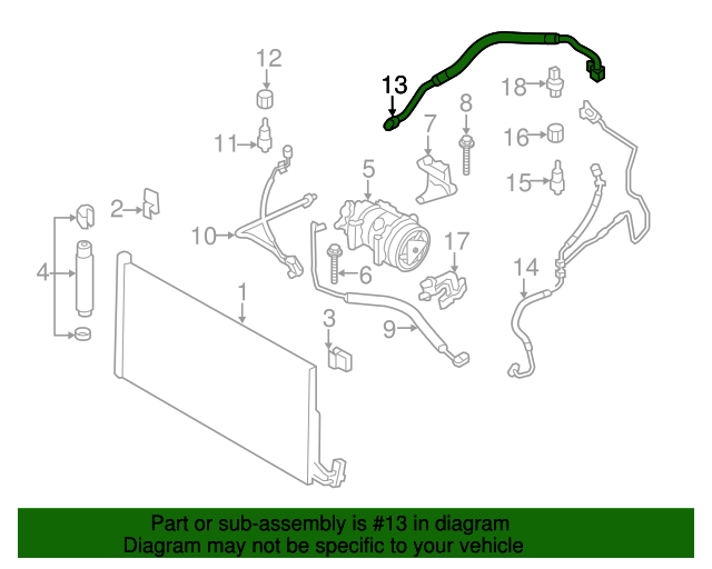 64-53-9-281-037 - A/C Refrigerant Suction Hose 2009-2015 Mini ...