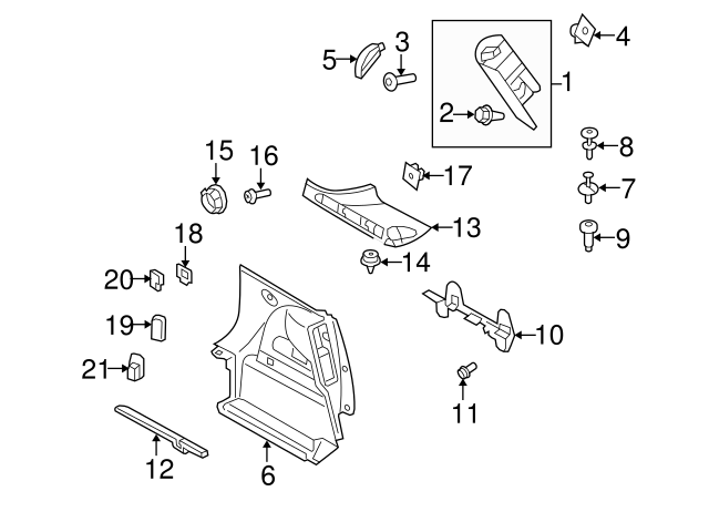 2008-2014 Mini Cooper Trunk Side Trim 51-47-2-756-136 | Mini Parts Direct