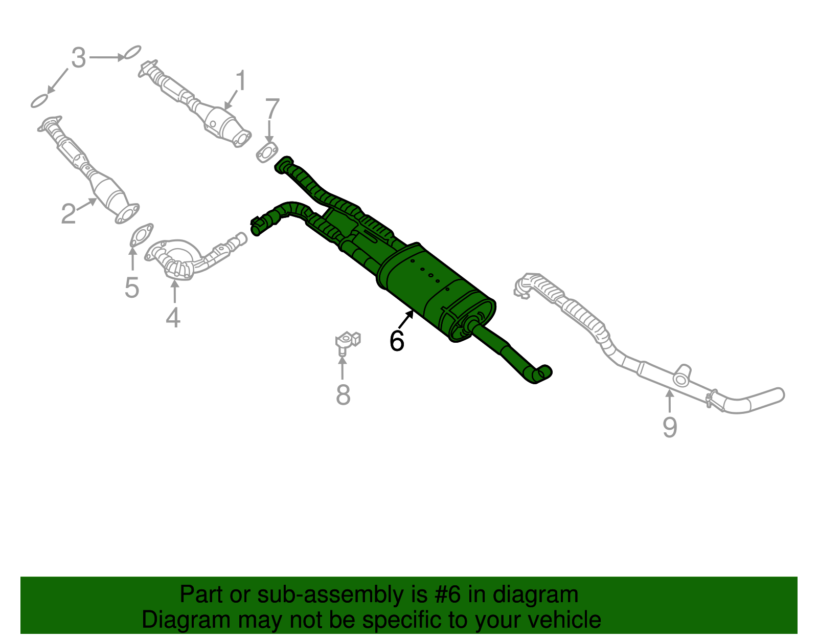 2012-2021 Nissan Muffler & Pipe 20100-9JK0A | Parts Mike Barney Nissan
