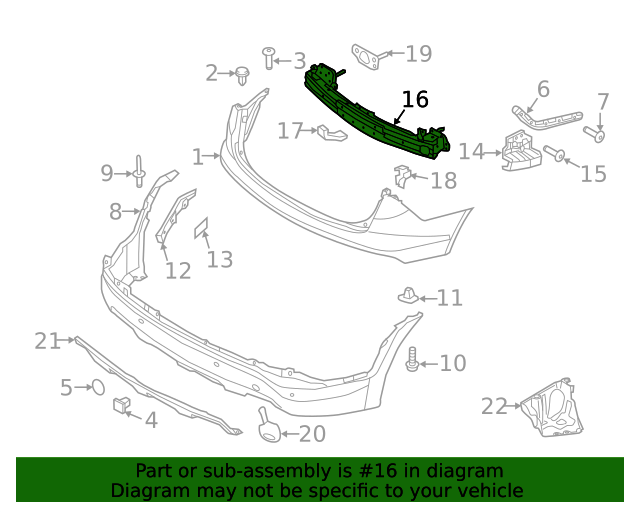 2013-2016 Hyundai Santa Fe Sport Impact Bar 86631-4Z000 | QuirkParts