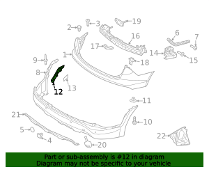 86624-4Z500 - Bumper Cover Support Rail 2013-2018 Hyundai Santa Fe ...