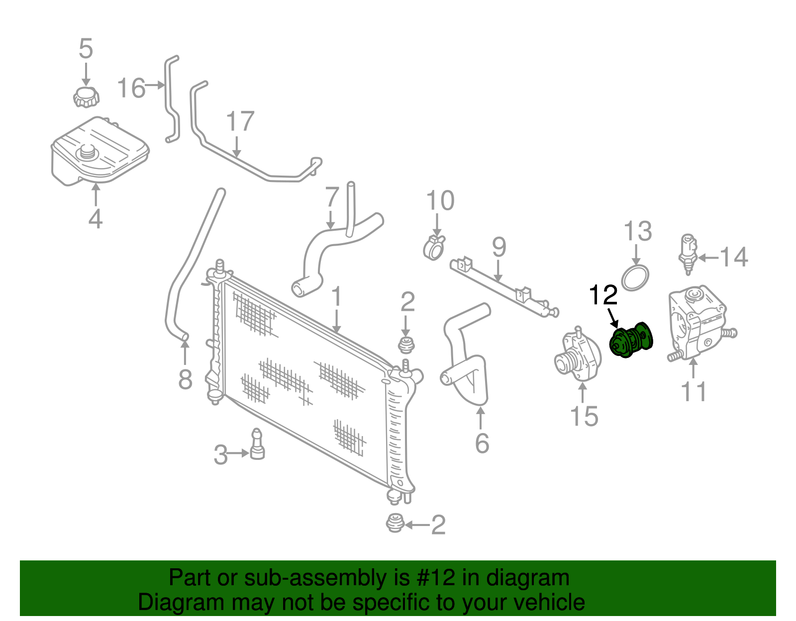 Genuine OEM Ford Part - Engine Coolant Thermostat Housing F5RZ-8592-A ...