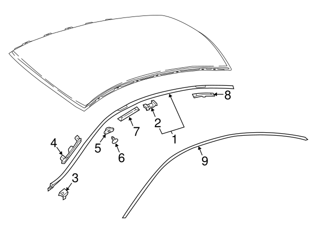 2015-2023 Mercedes-Benz Roof Molding Retainer Clip 205-991-00-98 | MB ...