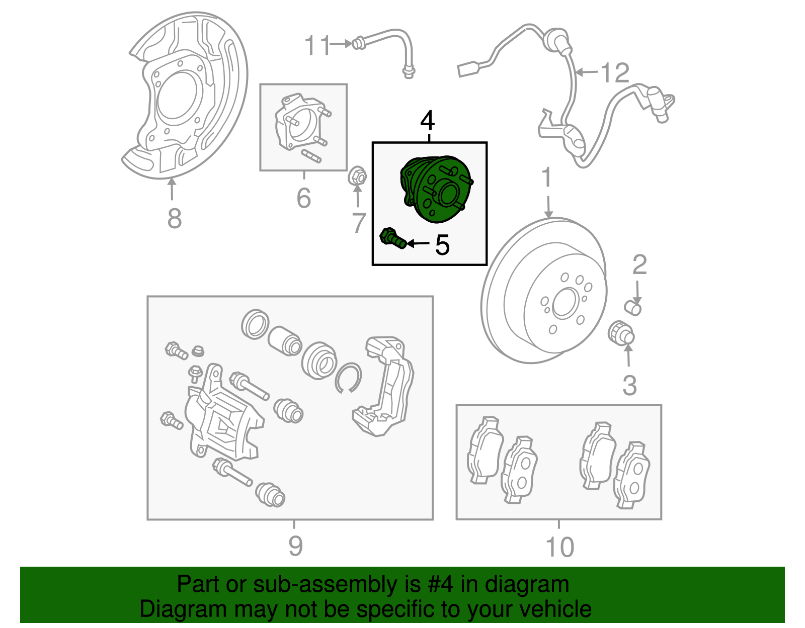 Genuine Toyota Hub & Bearing part# 42450-08020 for 2003-2010 Toyota ...