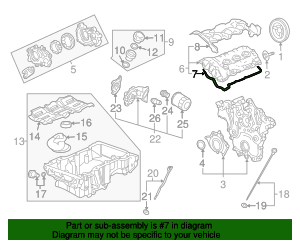 2007-2012 GM Driver Side Camshaft Cover Seal 12595106 GM ...