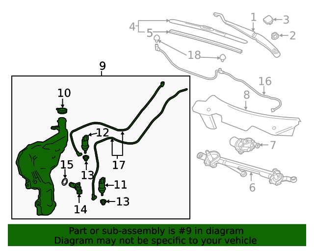 2019-2024 Chevrolet Blazer Windshield Washer Solvent Container 84757867 ...