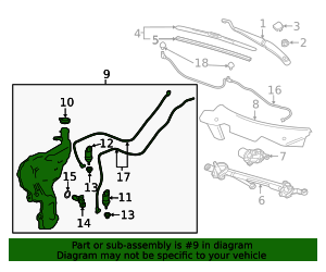 2019-2024 Chevrolet Blazer Windshield Washer Solvent Container 84757867 ...
