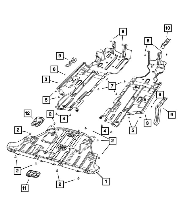 68288230AD - Front Belly Pan - 2019-2021 Jeep Cherokee | OEPartsQuick