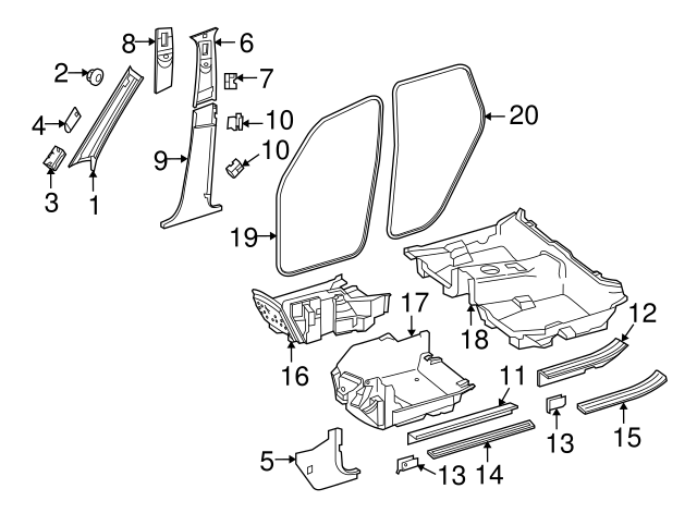 205-680-05-35-7F24 - Front Sill Plate 2015-2023 Mercedes-Benz ...