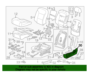 2014-2020 GM Jet Black Driver Seat Cushion Outer Finish Cover 84233195 ...