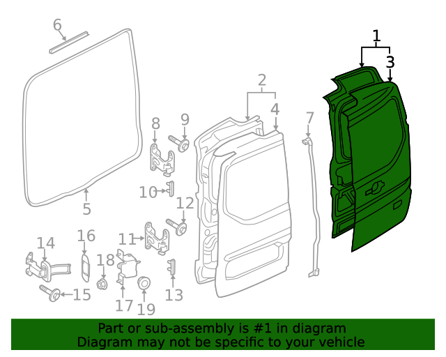 Ford Dealership 2018-2023 Ford Transit Connect Door Shell DT1Z-6140010 ...