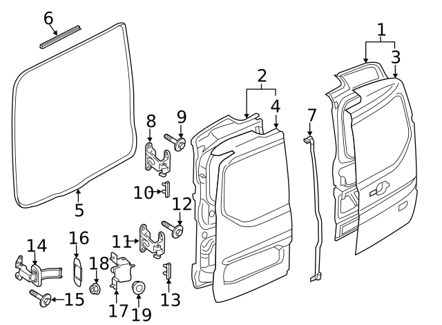 Ford Dealership 2018-2023 Ford Transit Connect Door Shell DT1Z-6140010 ...