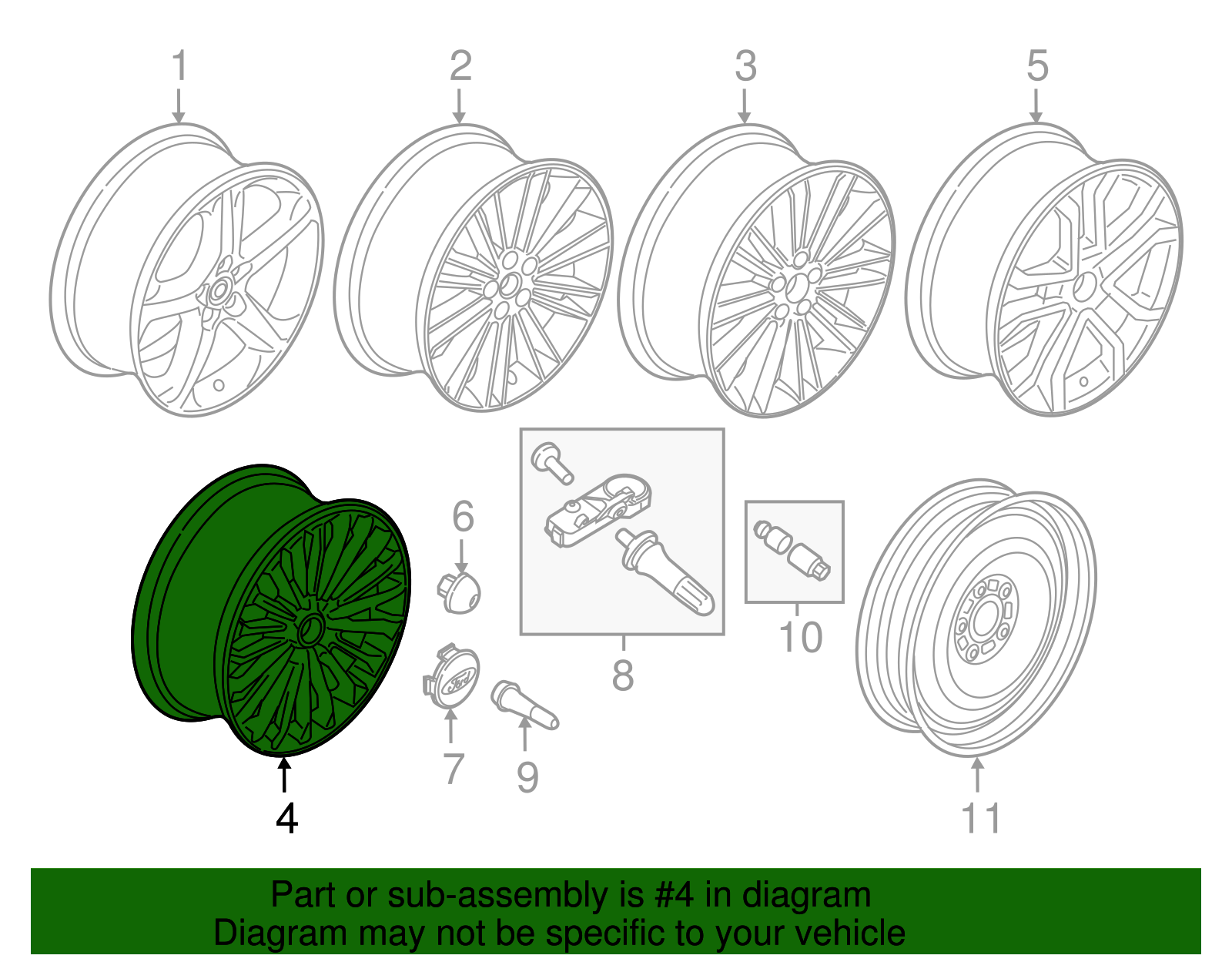 Genuine OEM Ford Part - Wheel, Alloy HS7Z-1007-C | Genuine OEM Ford ...