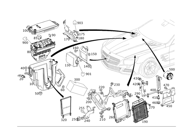 2013-2019 Mercedes-Benz Holder 231-545-43-40 | Mercedes-Benz Parts