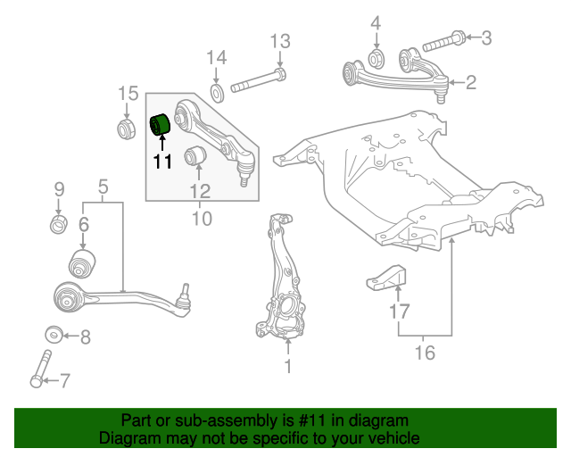 222-333-15-00 - Lower Control Arm Inner Bushing 2014-2020 Mercedes-Benz ...