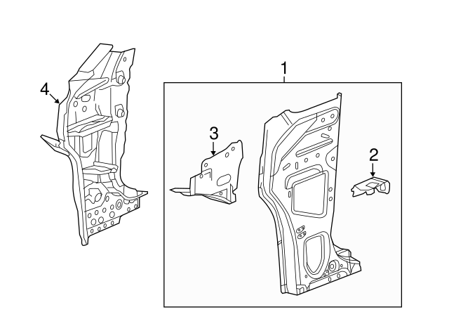 2017-2019 Buick LaCrosse Passenger Side Body Hinge Pillar Inner Panel ...