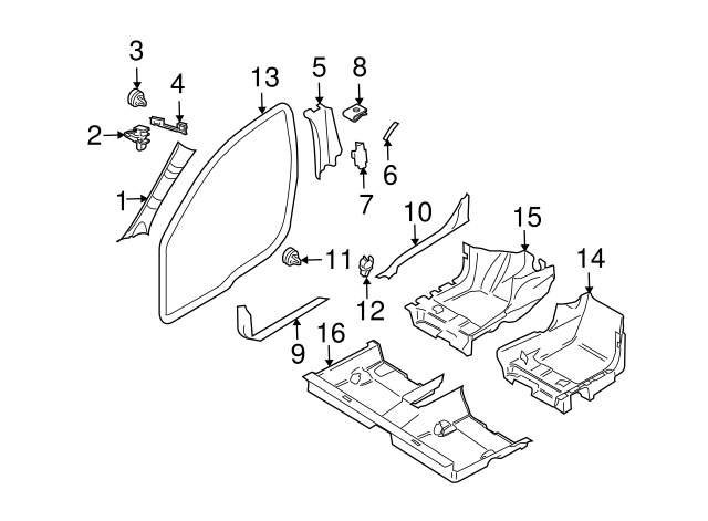 2008-2013 Volvo C30 Upper Center Pillar Trim - Driver's Side (LH ...