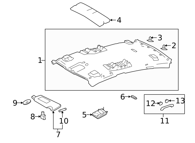 2019-2024 Toyota Sun-Visor Holder 74348-04030-B2 | Toyota Parts Center