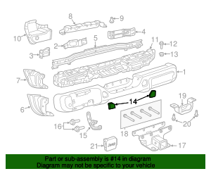 2018-2020 Jeep Wrangler Reflector - Passenger Side (RH) 68281936AB ...