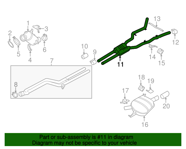 18307646932 - 2012-2017 BMW Center Pipe (18-30-7-646-932) | BMW of ...