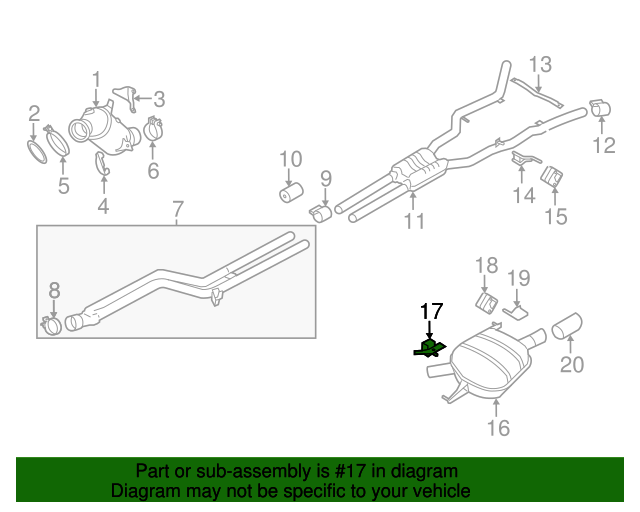 Genuine BMW 18-30-7-591-467 | Rear Muffler Retainer Bracket | FREE ...